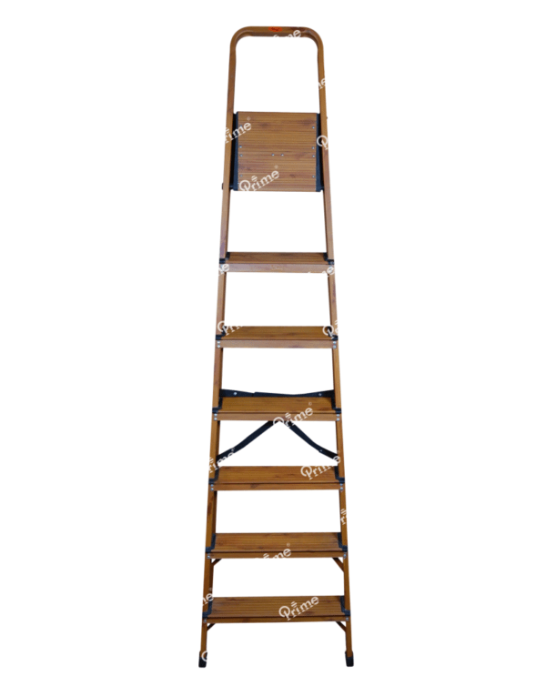 Prime Signature Edition Wood-Finish 6+1 Steps Ladder – Prime Ladders